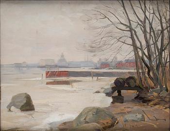 Victor Westerholm, View from Sompasaari towards Katajanokka. - Bukowskis