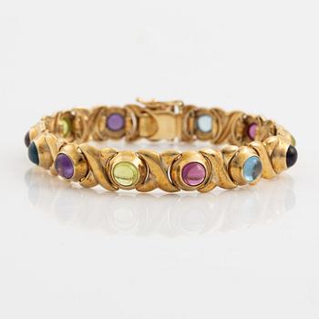 Armband med cabochonslipade färgstenar. - Bukowskis