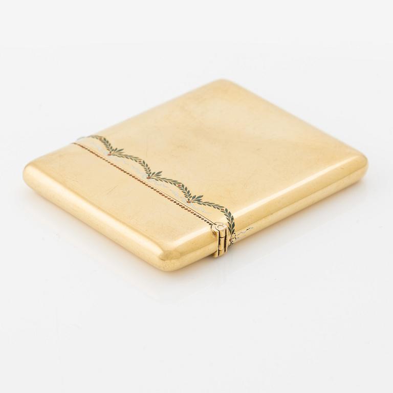 A jewelled W.A. Bolin 18K gold and enamel card case, W.A. Bolin ...