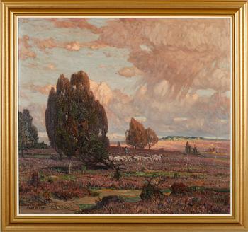 PAUL RIESS, olja på pannå, signerad. - Bukowskis