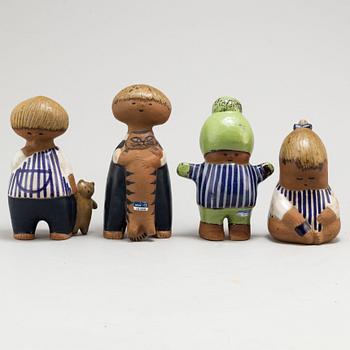 LISA LARSON, figuriner, stengods, 4 st, "Larsons ungar", Gustavsberg. - Bukowskis