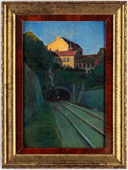 ARTHUR BIANCHINI, oil on paer-panel, signed. - Bukowskis