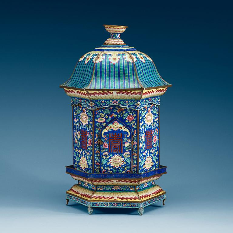A Chinese enamel on copper lantern/censer, first half of 20th Century ...