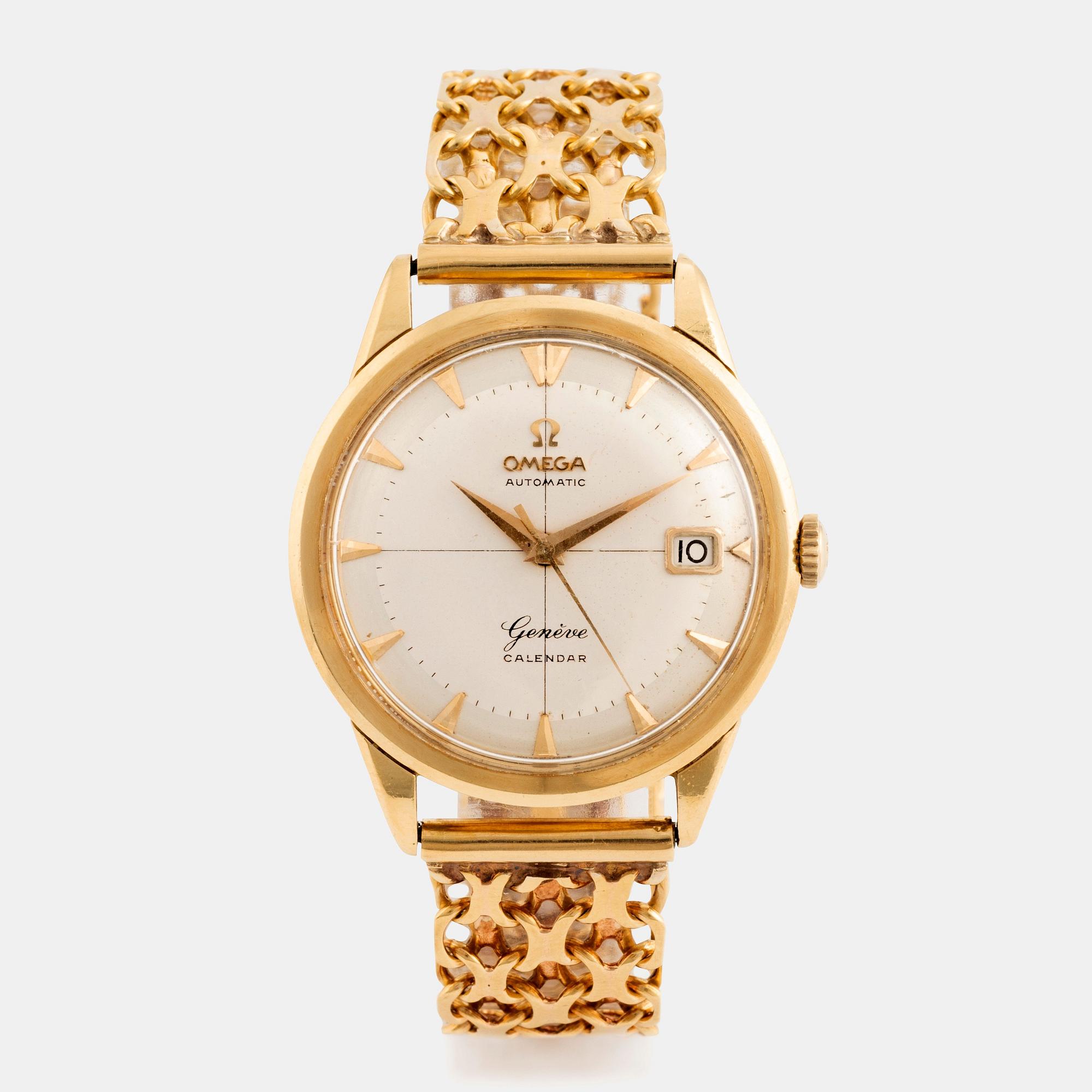 Omega, Genève, Calendar, "Cursive Genève", ca 1959. - Bukowskis