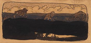 John Bauer, Fairytale landscape. - Bukowskis