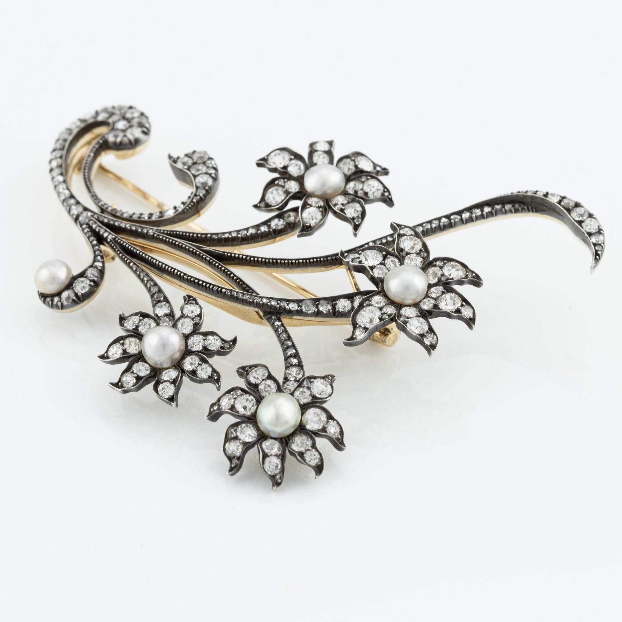 An important brooch with pearls and diamonds, C.E. Bolin, St Petersburg ...