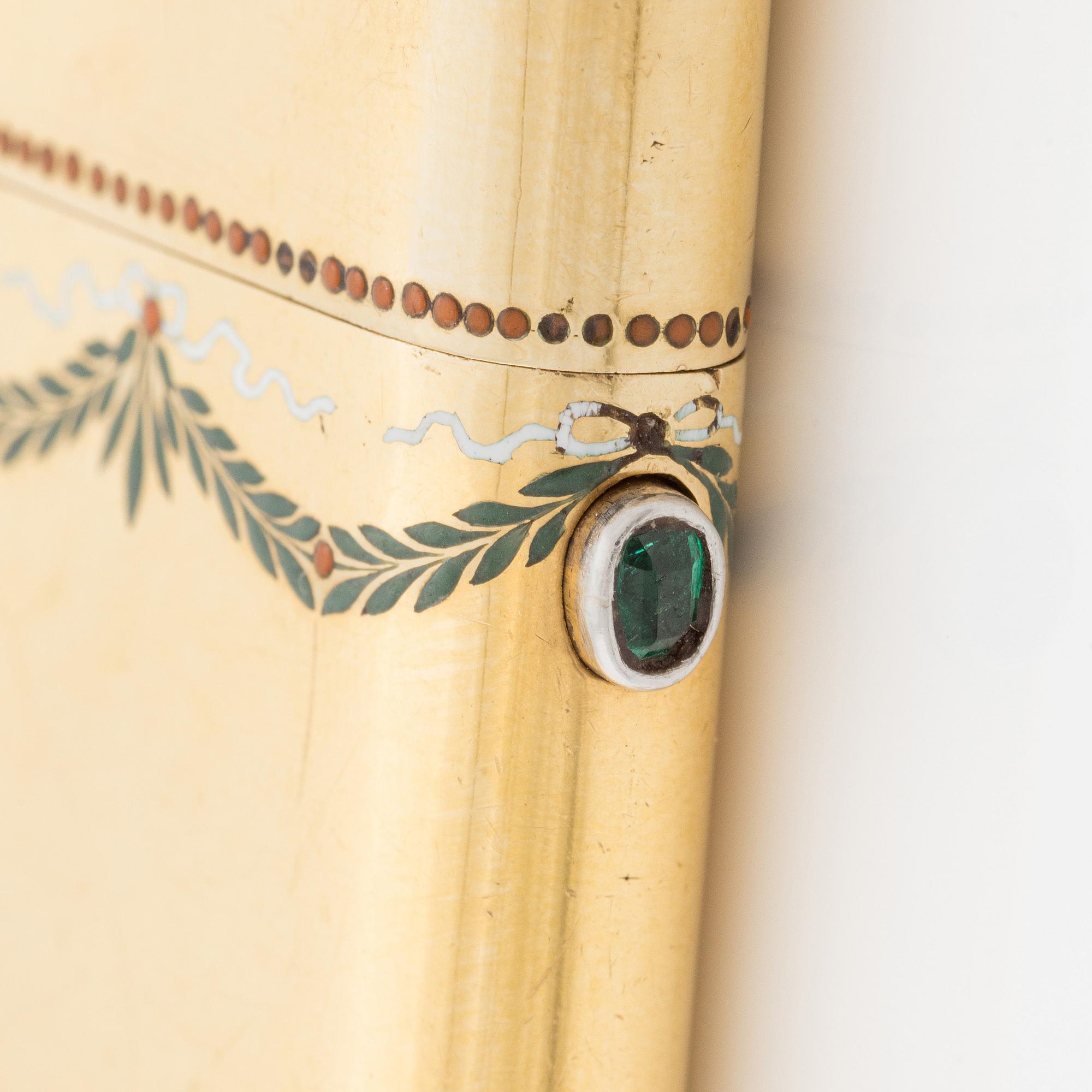 A jewelled W.A. Bolin 18K gold and enamel card case, W.A. Bolin ...