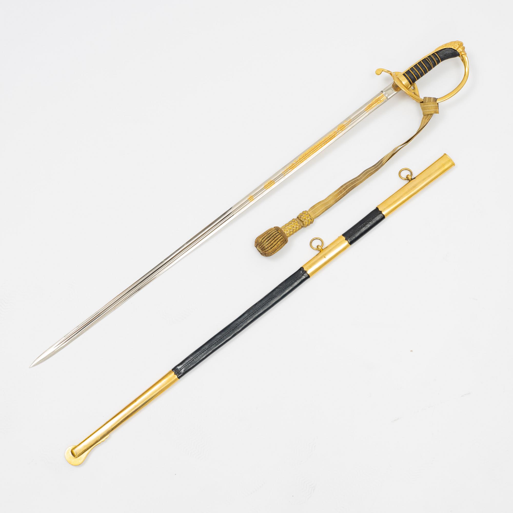 A Swedish sword with scabbard, model 1859, for an officer. - Bukowskis