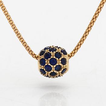 Halsband, 14K guld och syntetiska safirer. Italien. - Bukowskis