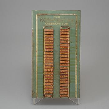 A 1930s/40s vintage larder metal shopping list. - Bukowskis