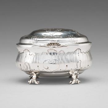 A German 18th century silver Rococo sugar-casket, mark of Johann ...
