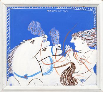 Alexandre Fassianos, oil on canvas signed and dated 1981. - Bukowskis
