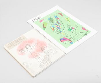 MARC CHAGALL, hand signed book and magazine, with two litographs ...