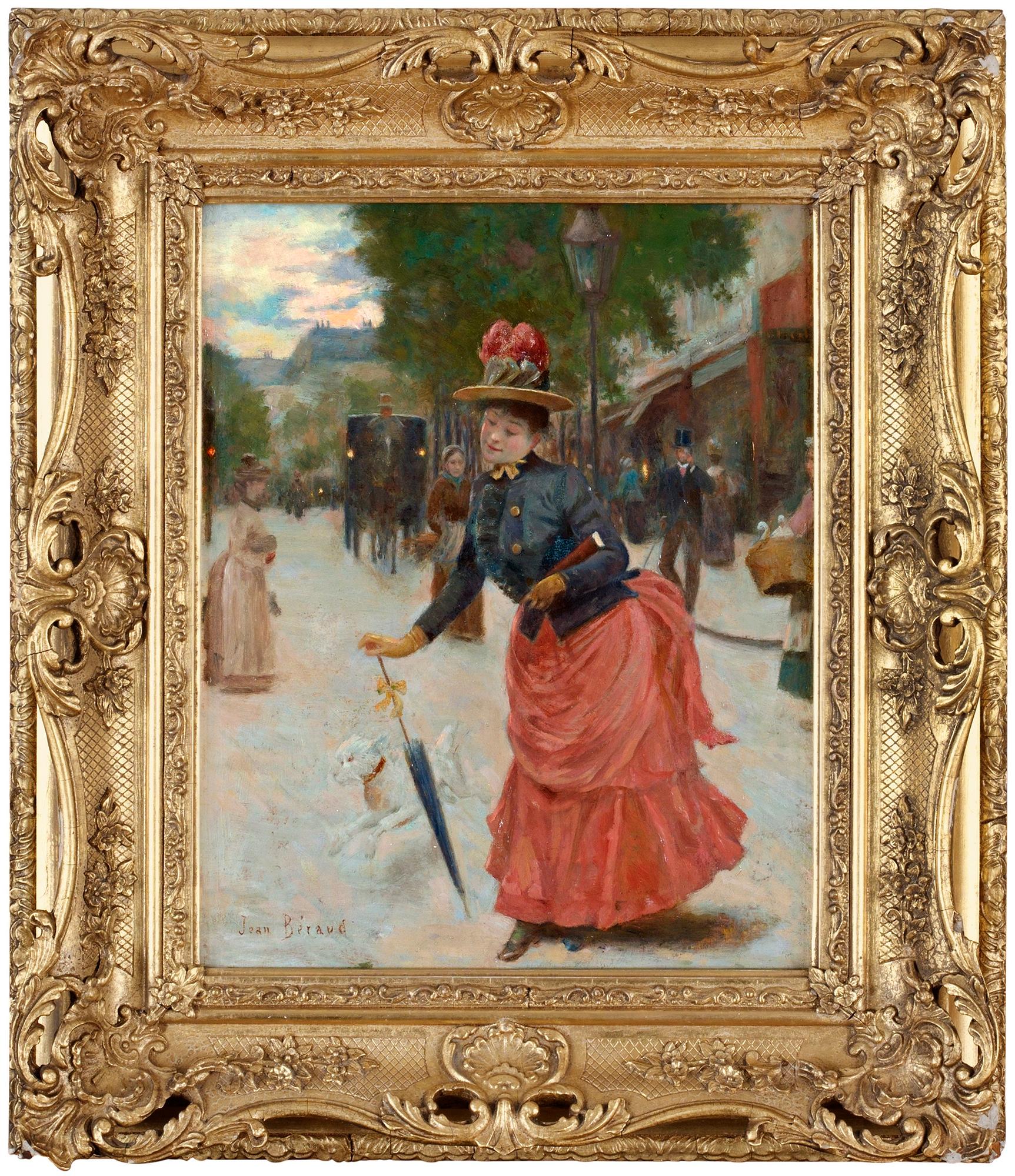 Jean Béraud, Boulevardscen med elegant dam. - Bukowskis