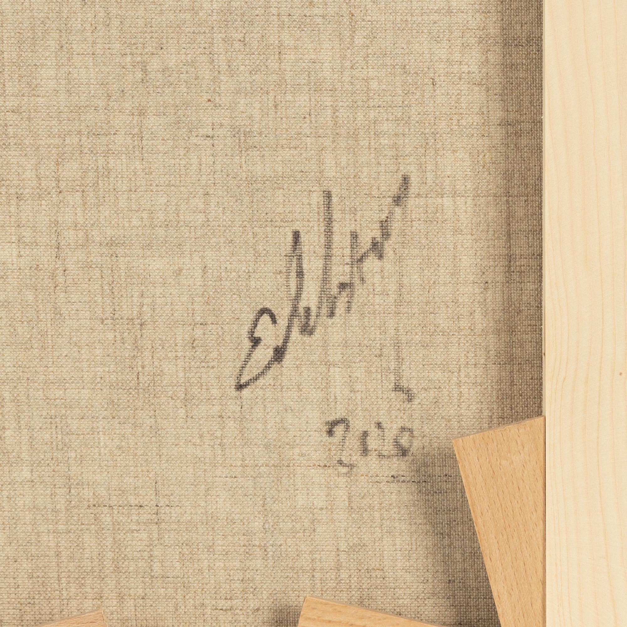 Fabian Edelstam, blandteknik på duk, signerad och daterad 2020 a tergo ...