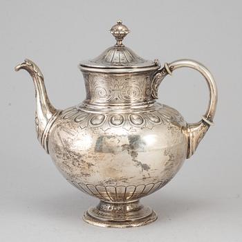 Gustaf Möllenborg, kaffekanna, silver, Stockholm 1883. Renässans-stil ...