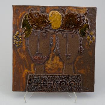 STIG LINDBERG, VÄGGRELIEF, stengods, Gustavsberg, signerad i godset ...