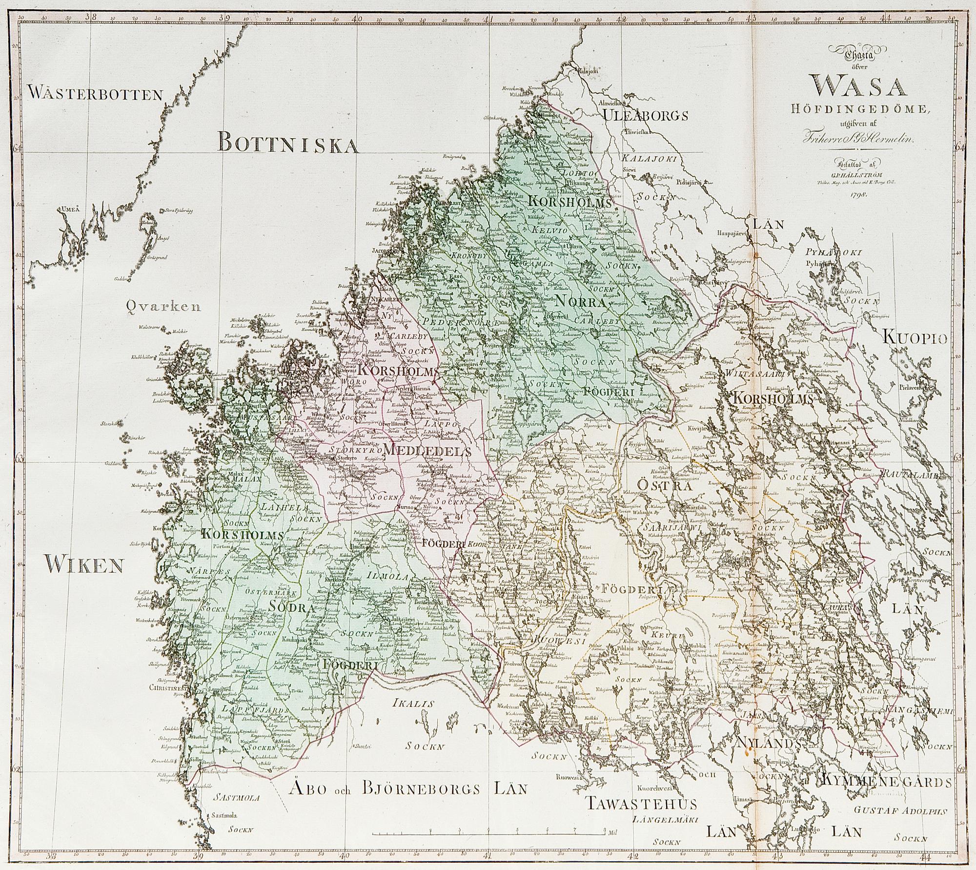 A MAP OF VAASA IN FINLAND. - Bukowskis
