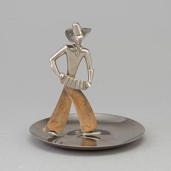 A mid 20th century sculpture/plate, metal and wood, Hagenauer, Vienna ...