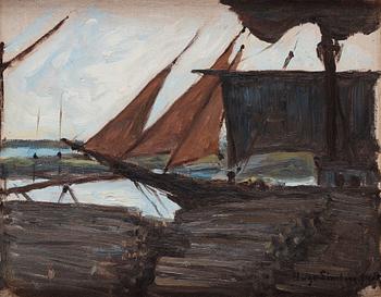 Hugo Simberg, A ship with timber. - Bukowskis