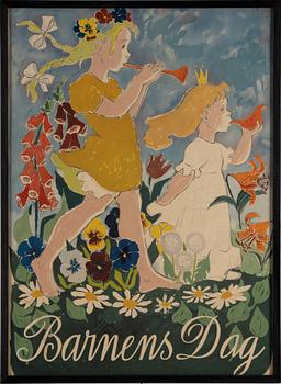 A vintage lithographic poster, 'Barnens dag', Sweden, 1920's/1930's ...