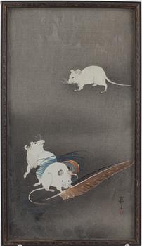 Ohara Koson, "Three White Mice". - Bukowskis