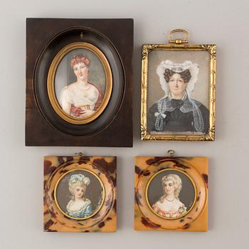 Two 19th century minature portraits. - Bukowskis