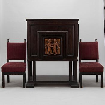 Birger Hahl och Hannes Autere, skåp och två stolar. Finland, 1930-tal ...