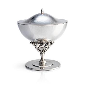 Johan Rohde, a lidded sterling silver bowl on a stem, Copenhagen 1904 ...