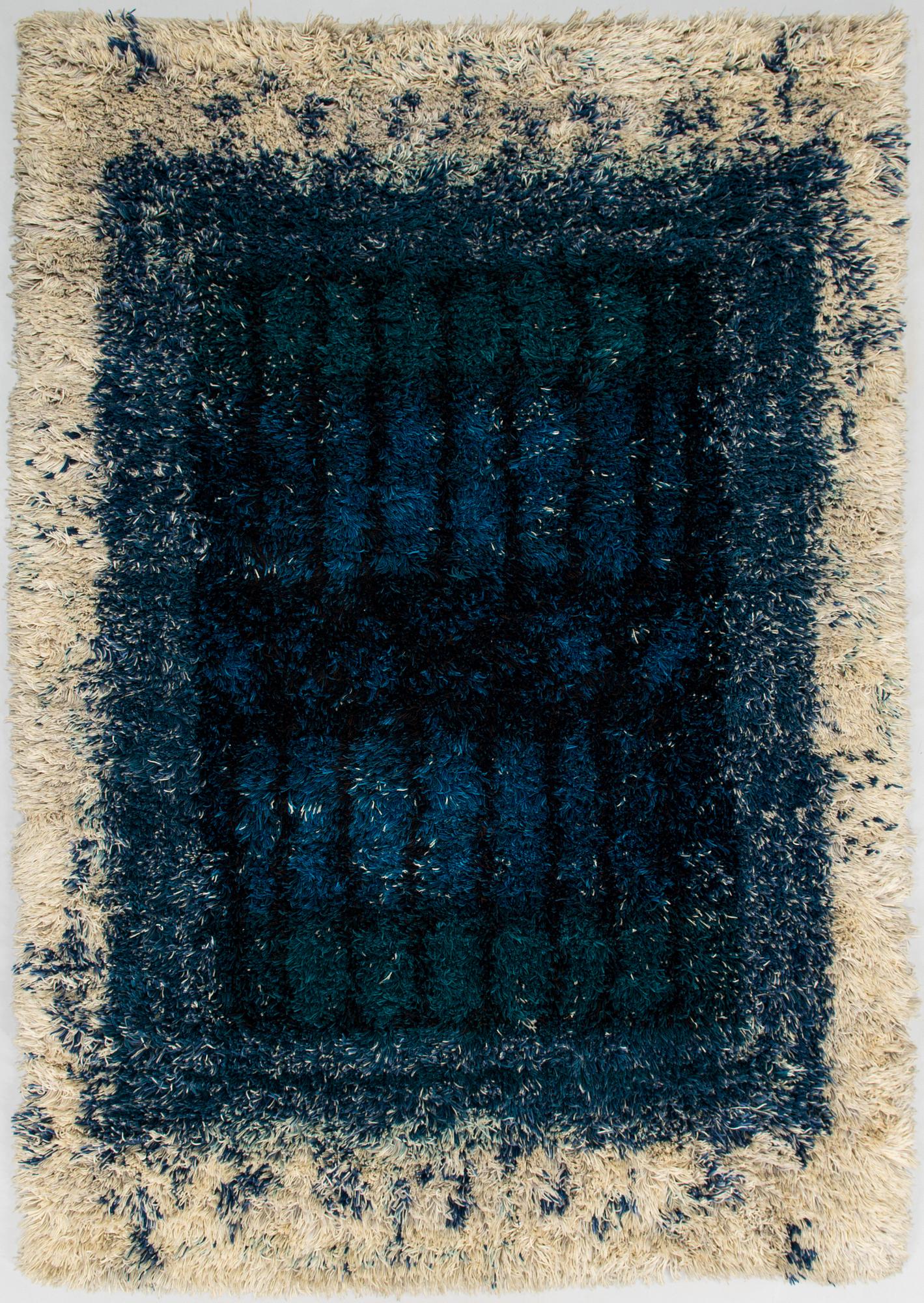 Terttu Tomero, a Finnish long pile ryijy rug for Neovius. Circa 170 x ...