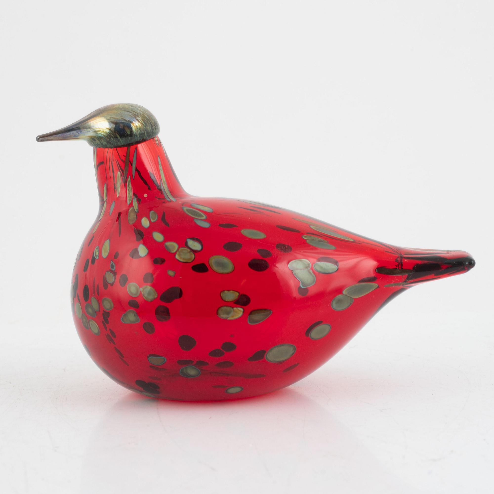 Oiva Toikka, glasfågel, "Ruby bird". - Bukowskis