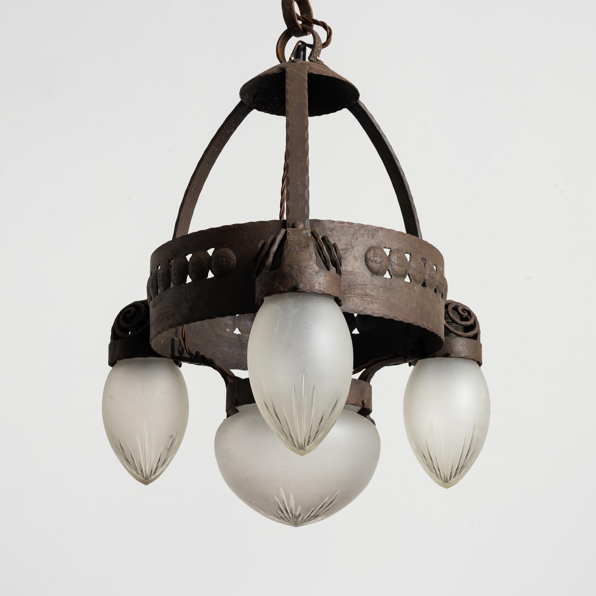 Taklampa, Arvid Böhlmarks lampfabrik, Jugend, 1910-tal. - Bukowskis