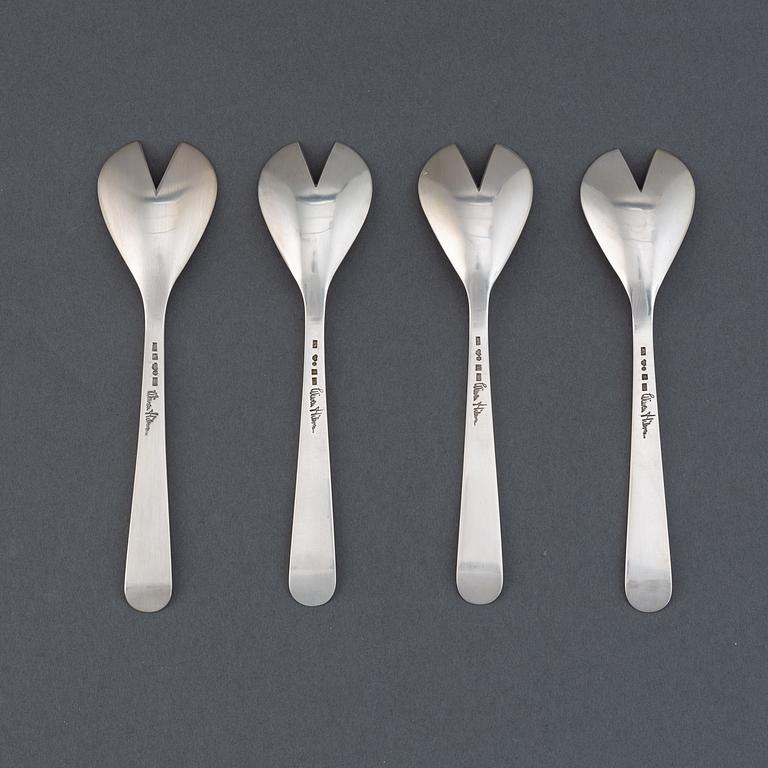 Wiwen Nilsson, ostrongafflar, 4 st, sterling silver, Lund 1951-1971 ...