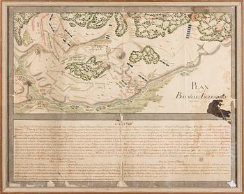 MAP, in and watercolour, dated 30th of August 1757. - Bukowskis