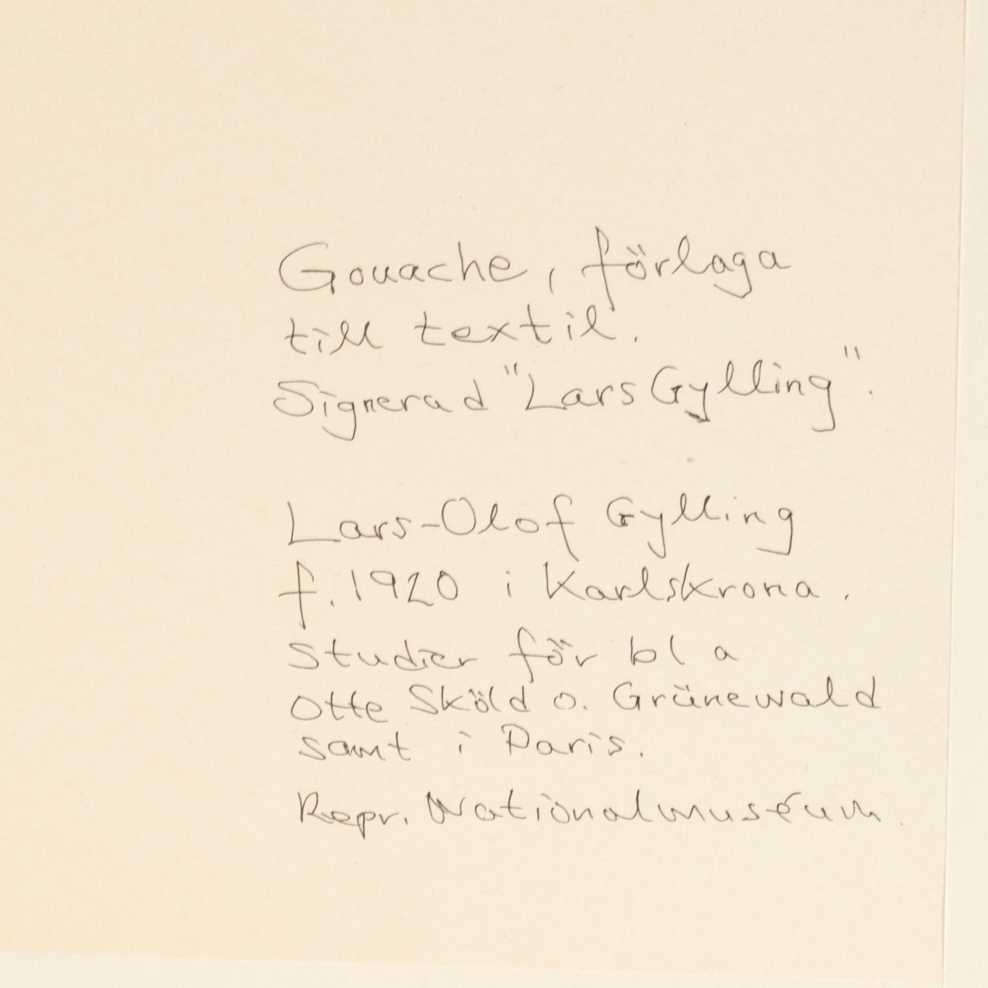 LARS GYNNING, färglitografi, signerad. - Bukowskis