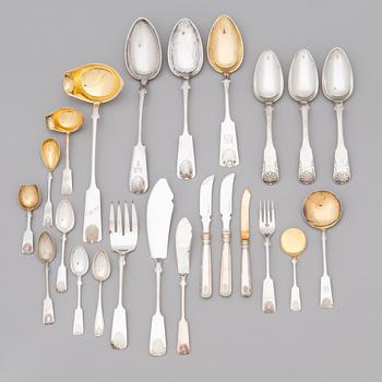 A 42-piece set of seashell motif silver cutlery, Finnsih marks, early ...
