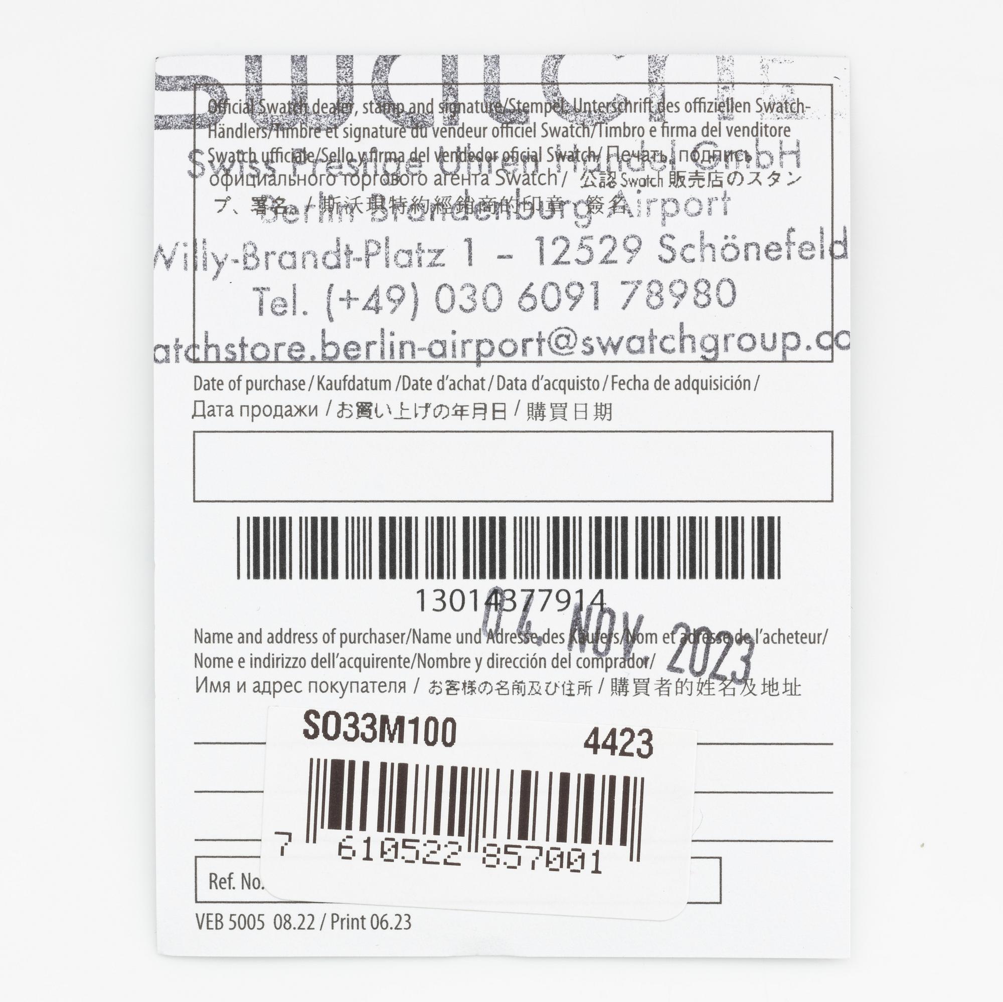 Swatch/Omega, MoonSwatch, Mission to the Moon, chronograph, wristwatch ...