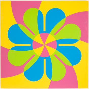 JIM ISERMANN, "Flower painting", signerad och daterad a tergo 1985 ...