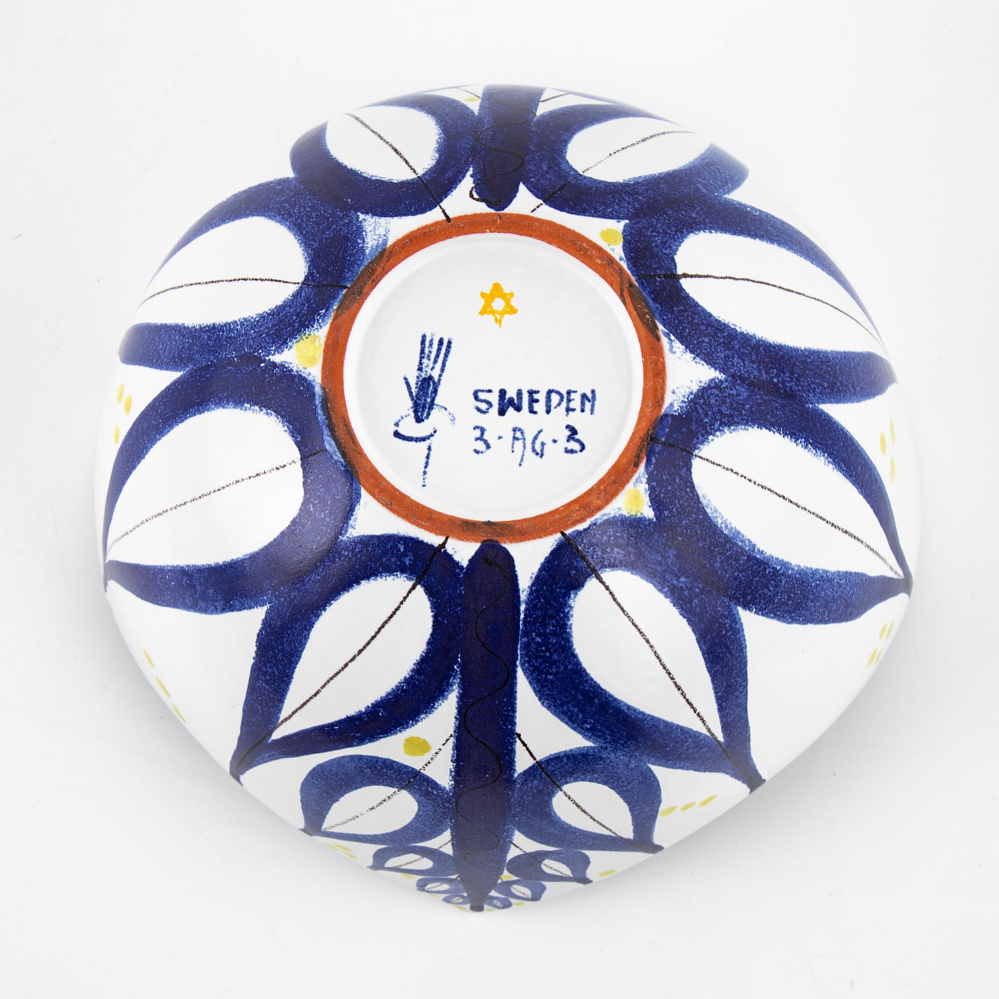 Stig Lindberg, a bowl, Gustavsbergs studio. - Bukowskis