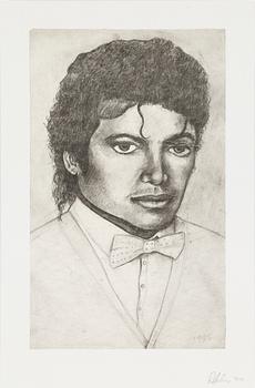 DAWN MELLOR, "Michael Jackson's Portrait", litografi, signerad och ...