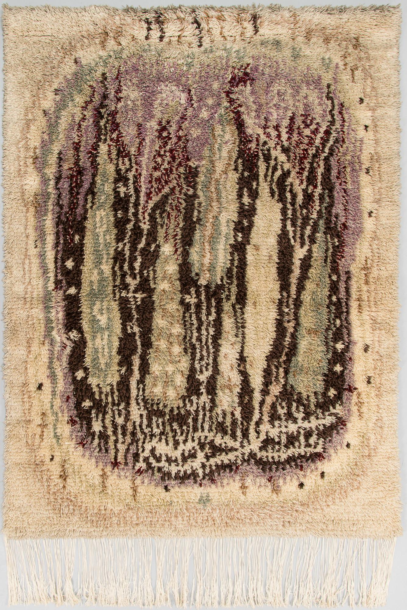 Aappo Härkönen, a Finnish long pile ryijy rug. Circa 152 x 115 cm ...