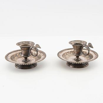 Johan Richard Borg nattljusstakar ett par Empire silver Gävle 1800 ...