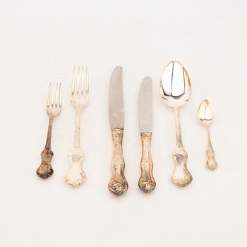 A Swedish 20th century set of 62 pcs of silver cultery Patricia mark of ...