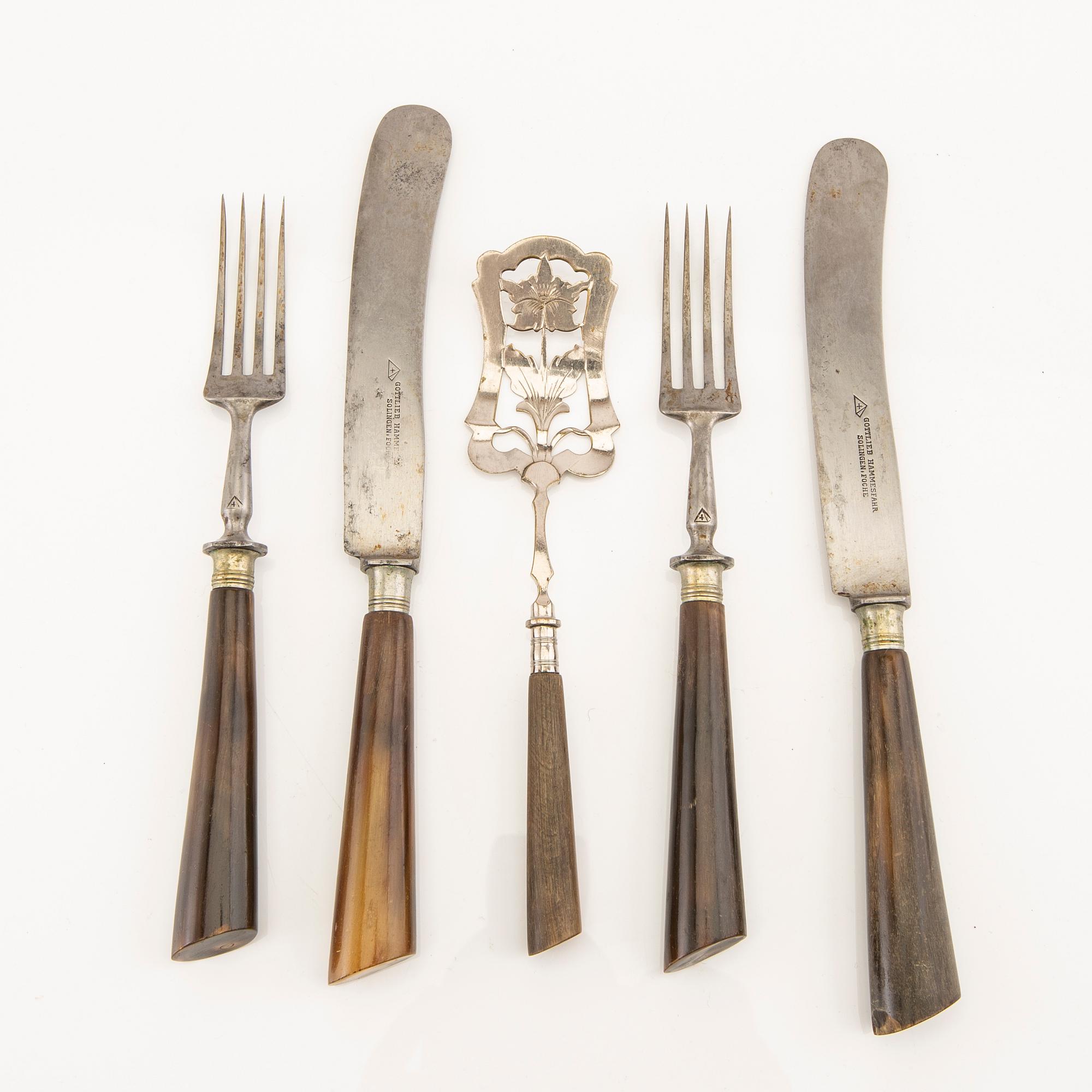 Bestick 25 dlr 1800-talets senare del Solingen Gottlieb Hammesfahr ...