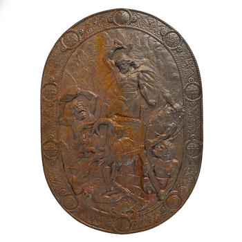 A CAST IRON SHIELD, Brevens Bruk, ca 1900. - Bukowskis