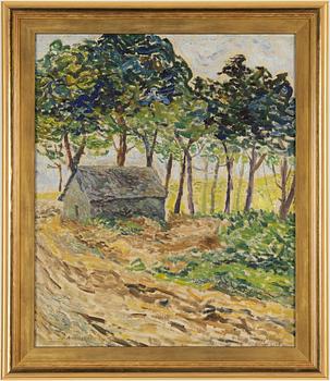 Evert Lundquist, Cottage in a grove of trees (Audinghen, Pas-de-Calais). - Bukowskis