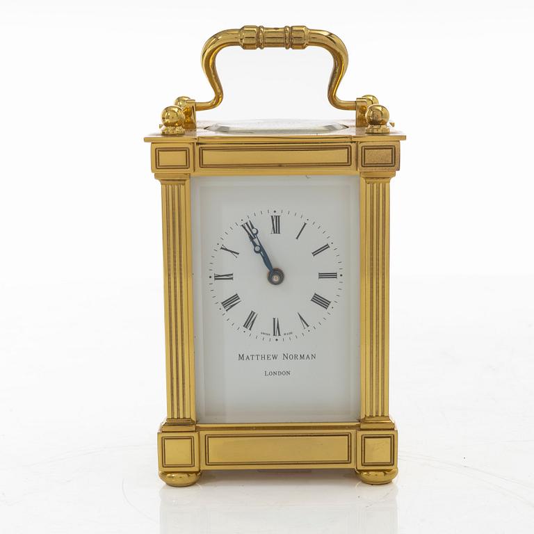 A Swiss made carriage clock by Matthew Norman, London. 20th century ...