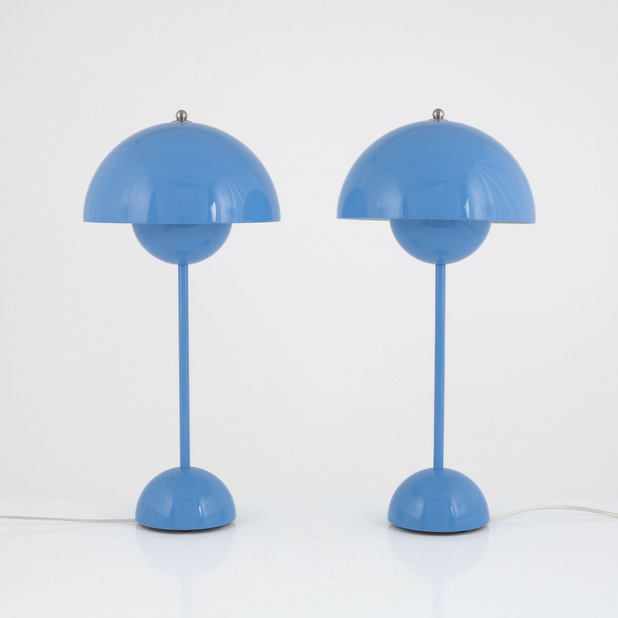 Verner Panton, bordslampor, ett par, "Flower Pot", &Tradition, Danmark ...