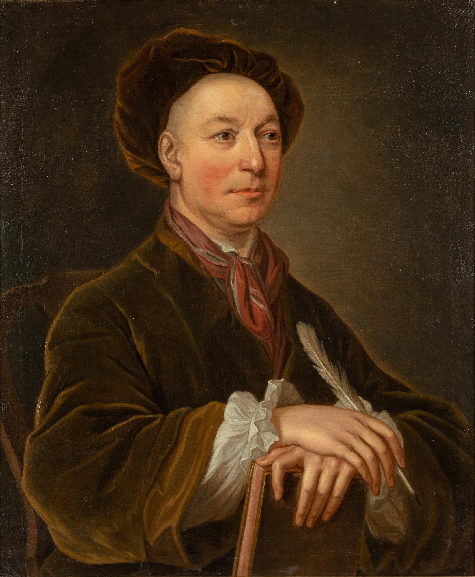Anton Rafael Mengs Hans Krets Man Med Barett Och Fjäderpenna Bukowskis