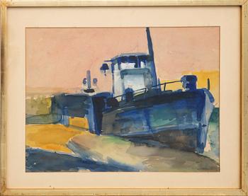 Samuel Joensen-Mikines, Boat in Harbour. - Bukowskis